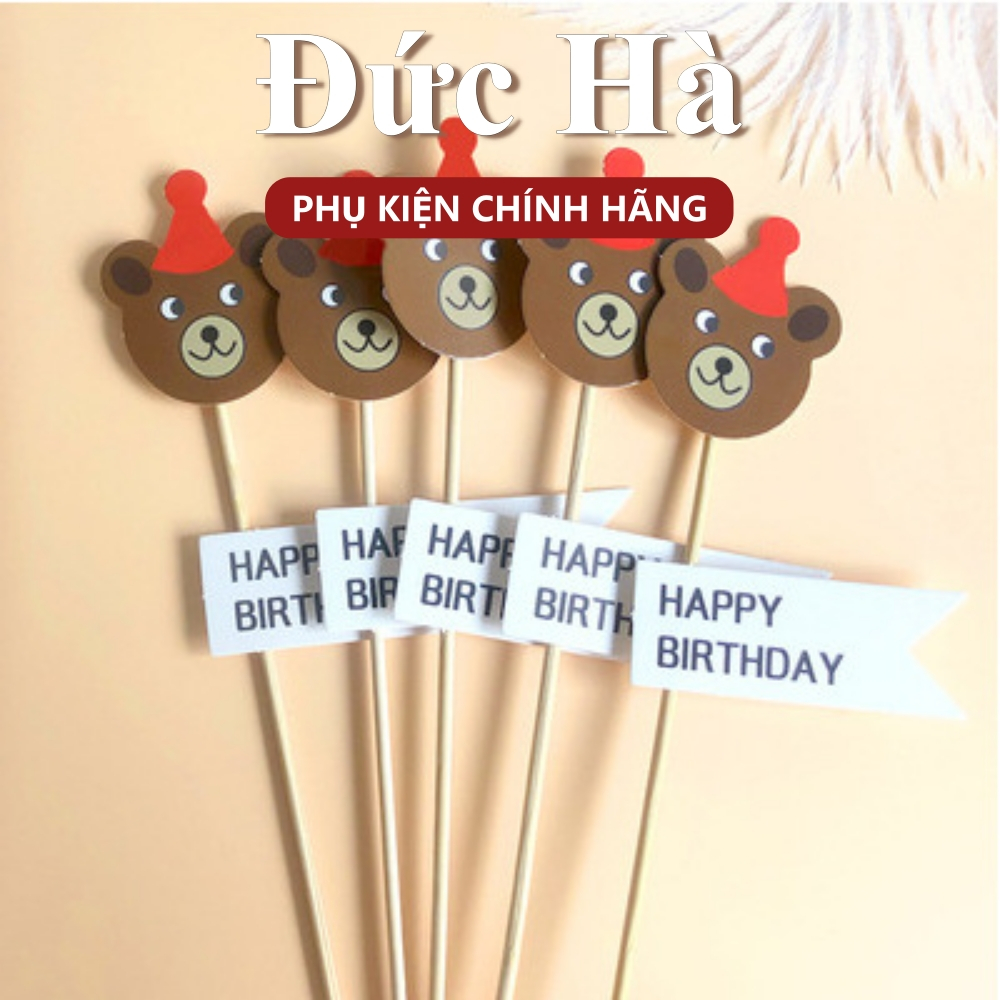 Set cắm hpbd trang trí bánh kem sinh nhật, thẻ tag giấy hpbd | Đức Hà ...