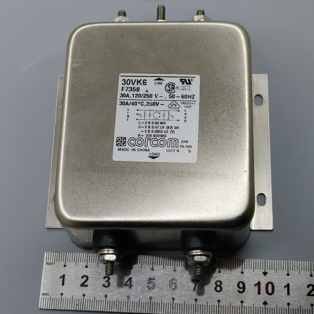 Lọc nguồn AC, lọc nhiễu CORCOM Emi Filter 30A 120-250VAC tháo máy ...