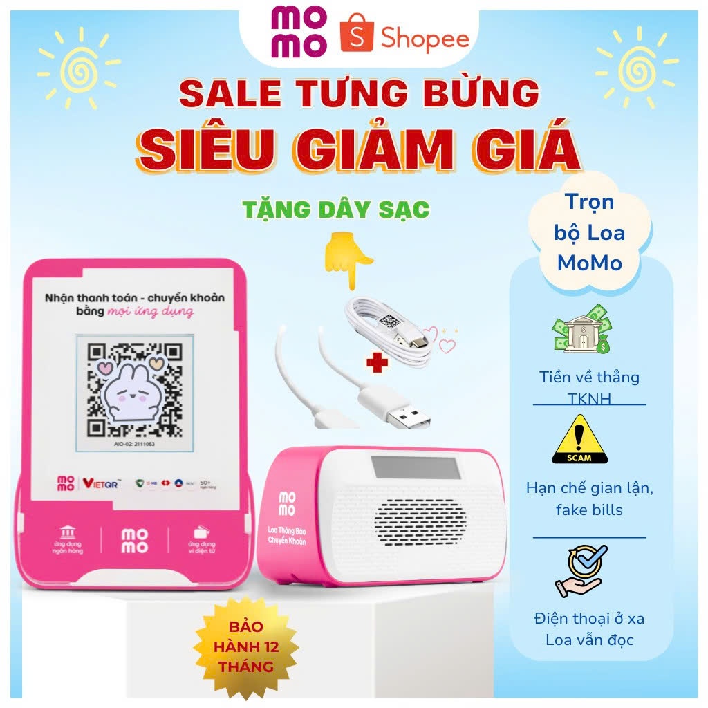 [PHIÊN BẢN WIFI]- Loa MoMo đọc thông báo chuyển khoản MoMo- Bảo hành 12 ...
