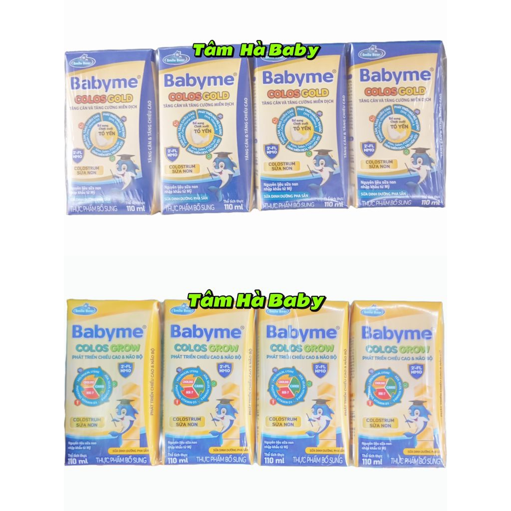 Lốc sữa Babyme colos gold / grow ( lốc 4 hộp x 110 ml ) | Shopee Việt Nam