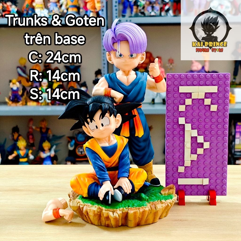 Mô hình Dragon ball - Cặp Trunks & Goten ngồi base cao 25cm | Shopee ...