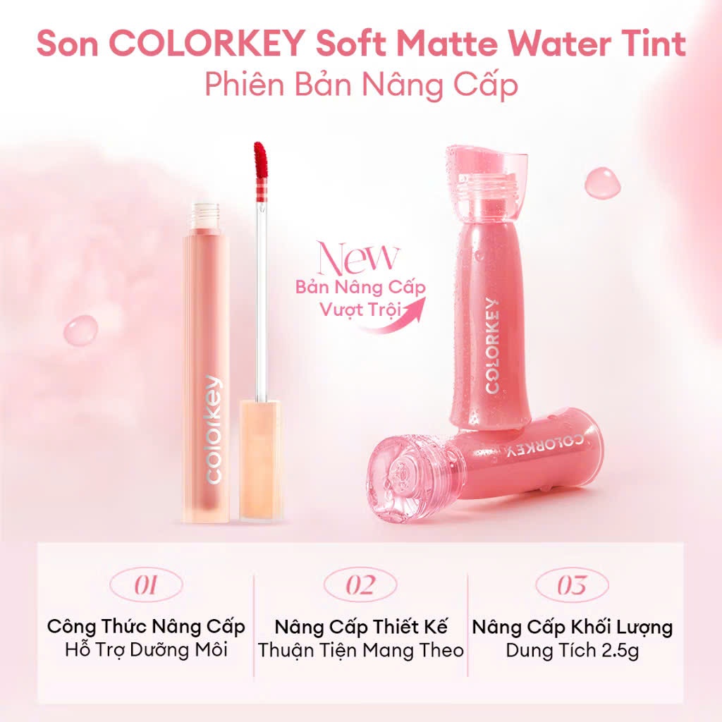 Son COLORKEY Watery Tint Mịn Lì Nhẹ Môi 2.5g | Shopee Việt Nam