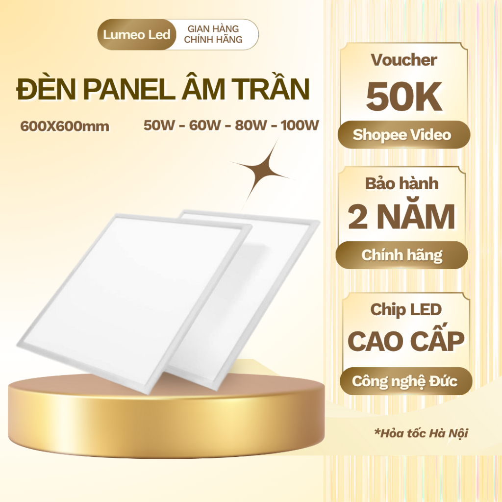 Đèn Panel ÂM TRẦN 600x600mm 50W 60W 80W 100W, Đèn Led Âm Trần, Led Âm ...