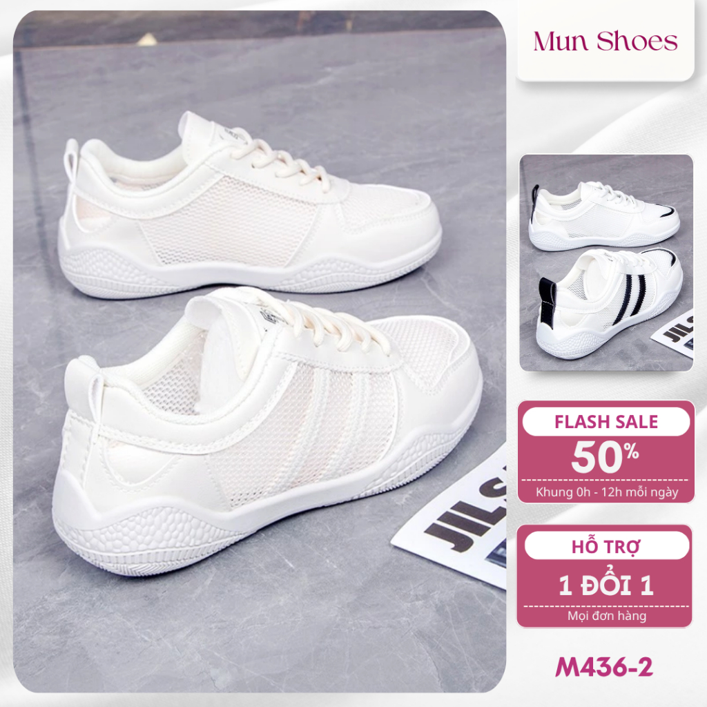 Mun Shoes - Giày Thể Thao Sneaker Nữ Tập Gym Đi Bộ Thoáng Khí Đế Cao 3p ...