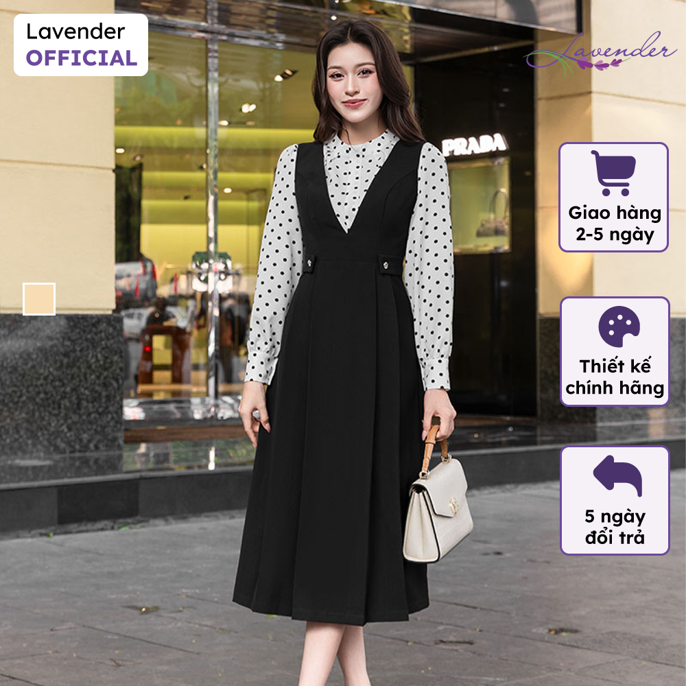 Đầm công sở thiết kế Thời Trang LAVENDER thiết kế gile chân xoè xếp ly ...