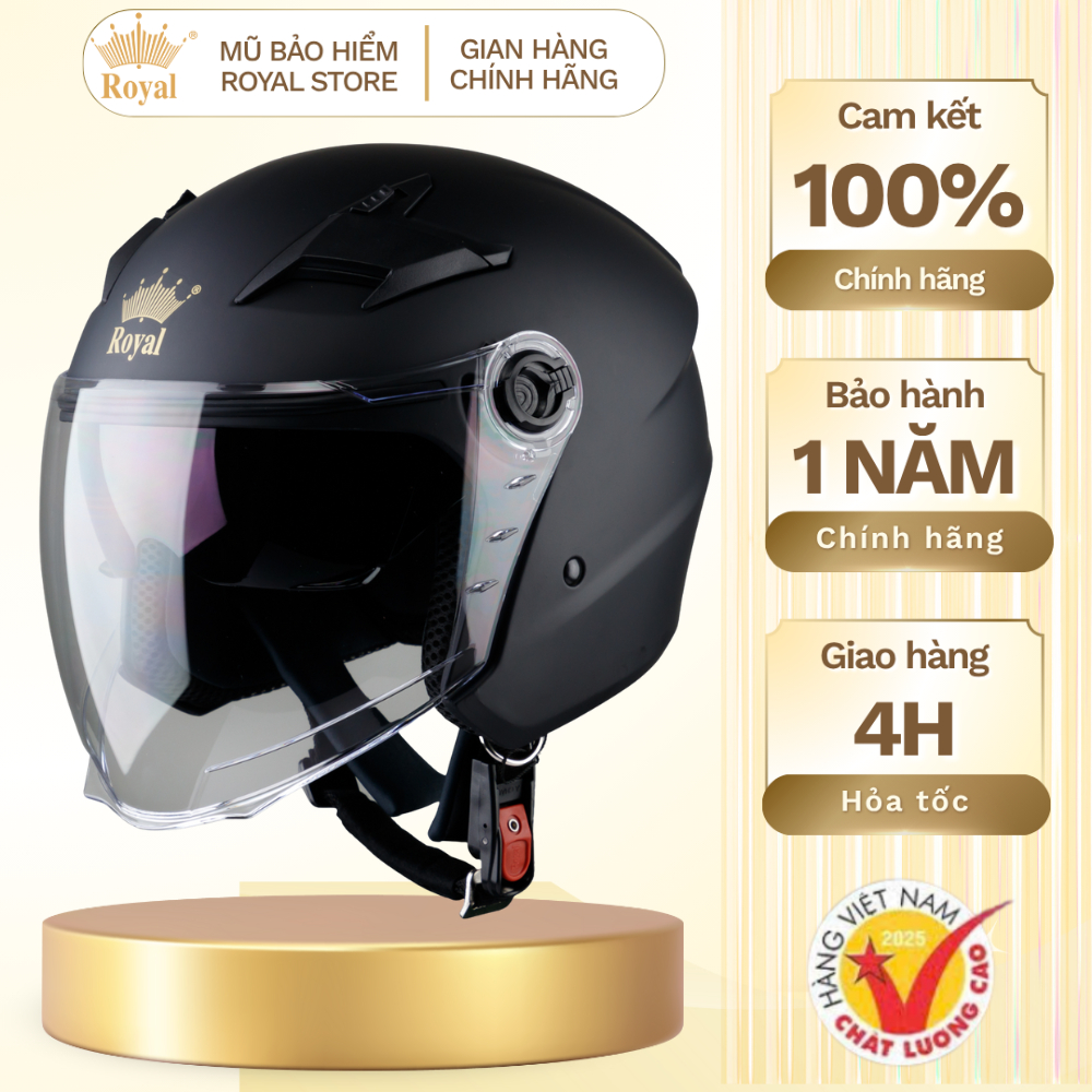 Mũ Bảo Hiểm Royal 3/4 Chính Hãng M268 - Kio KN11K Dòng 2 Kính Cao Cấp ...