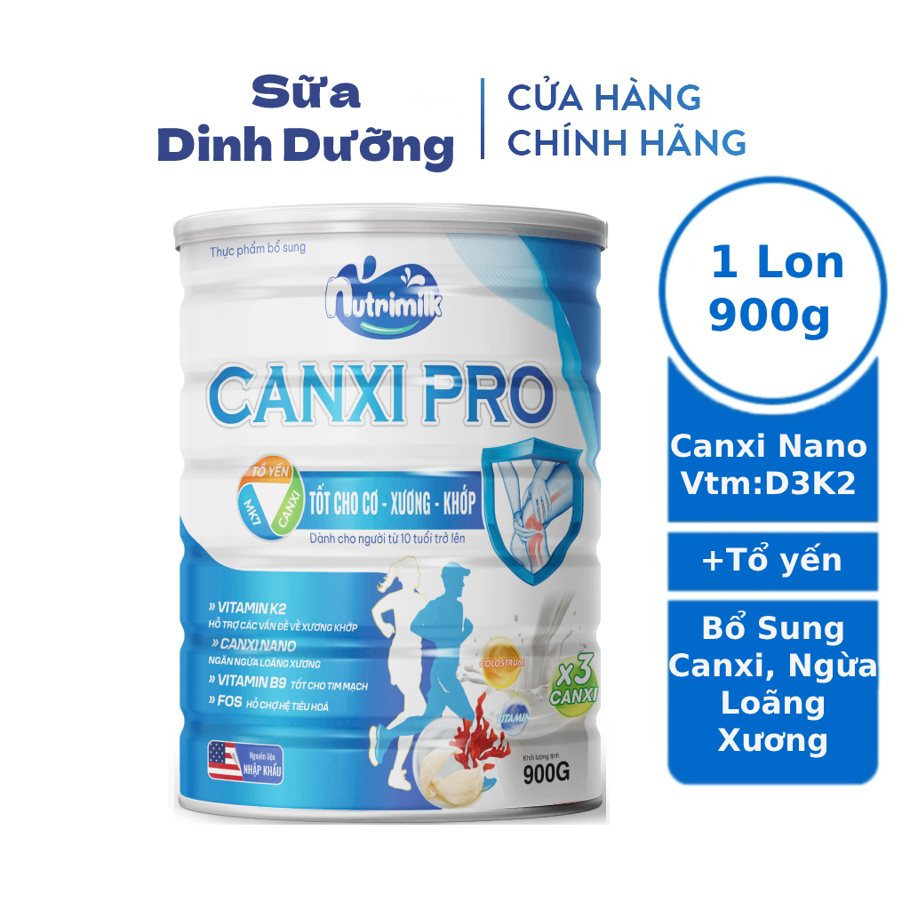 Sữa canxi cho người già CANXI PRO 900g giúp ngăn ngừa loãng xương, Bổ ...