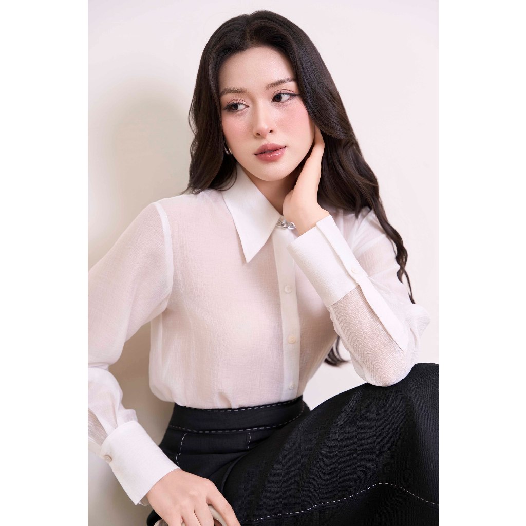 ÁO SƠ Mi TƠ TẰM CỔ ĐỨC by LEMIA Design – Mã: 25A367 | Shopee Việt Nam