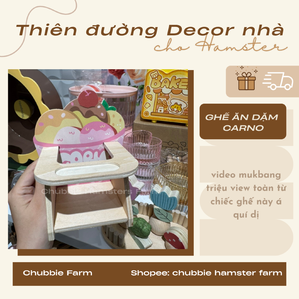 [PHỤ KIỆN] GHẾ ĂN DẶM CHO HAMSTER CARNO CUTIESS | Shopee Việt Nam