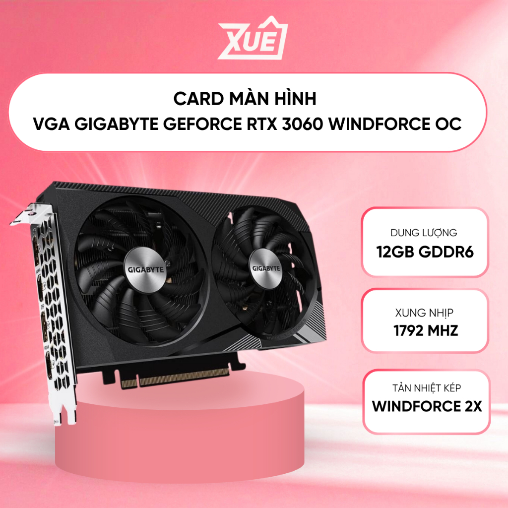 Card Màn Hình VGA Gigabyte GeForce RTX 3060 WINDFORCE OC 12GB GDDR6 Dual Fan Chính Hãng | Shopee ...