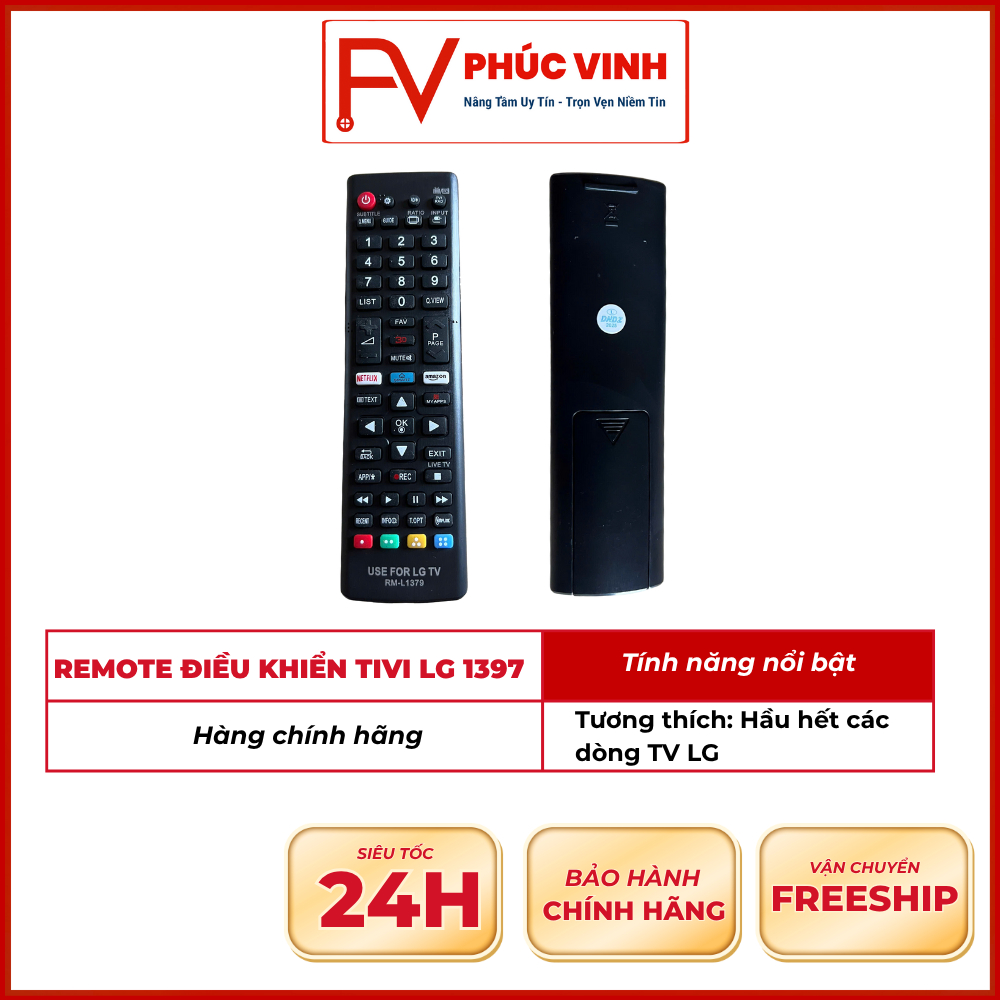 KhiểnTivi LG 1397 Sử Dụng Pin AA - Remote Dùng Cho Tivi Led, Smart Tivi ...