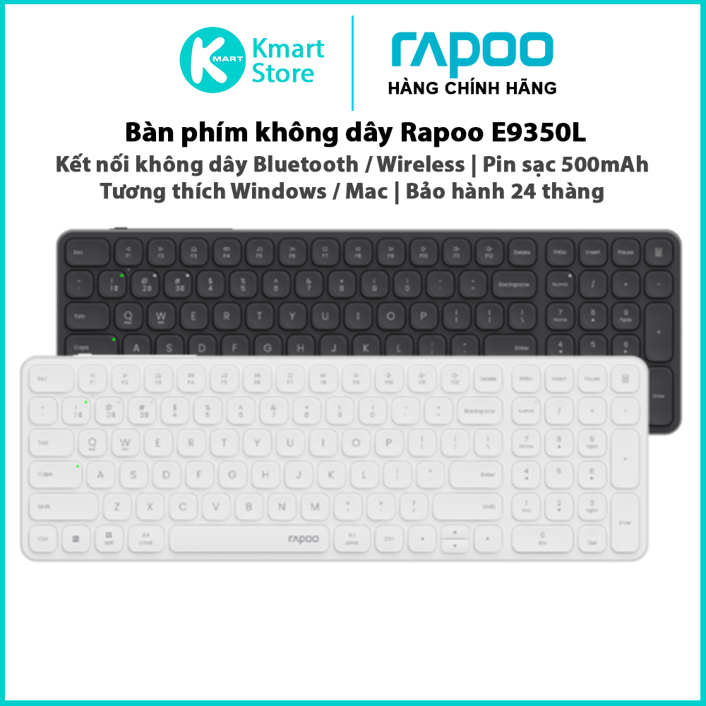 Bàn phím không dây Rapoo E9350L | Kết nối Bluetooth / Wireless | Pin ...