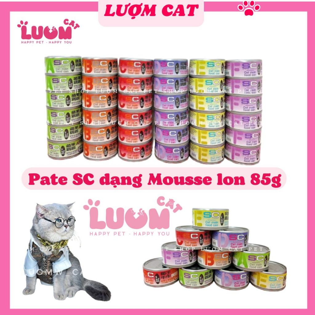 Combo 10 lon Pate SC dạng Mousse thịt mix trái cây thơm ngon, mix vị ...