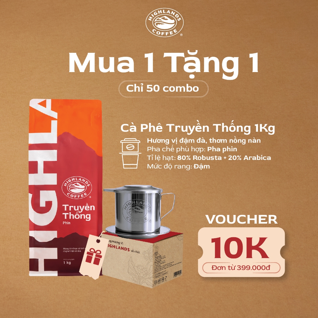 [KOL Live] Mua 1 Tặng 1 - Cà phê bột Truyền Thống Highlands Coffee 1Kg ...