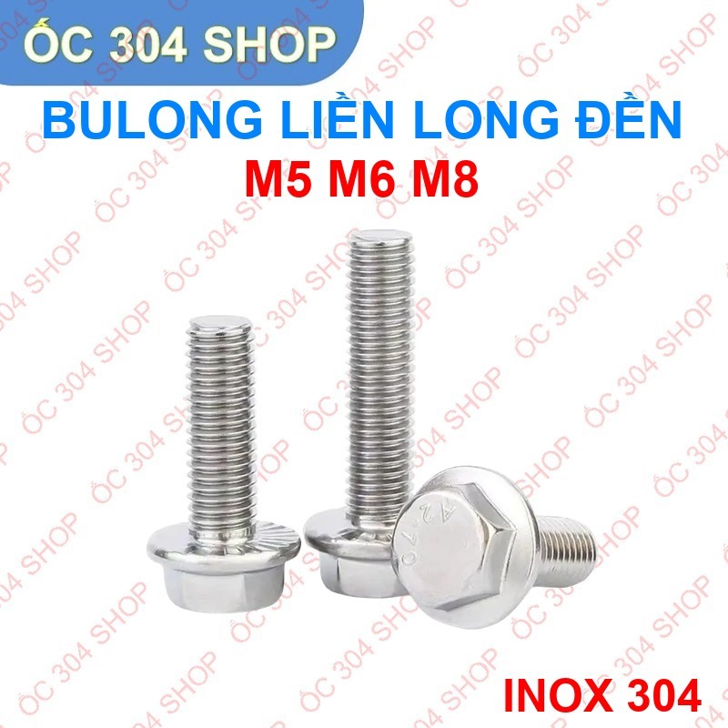 Vít Inox Liền Long Đền Vênh 304 - Bulong Lục Giác Chống Tháo - Size M5 ...