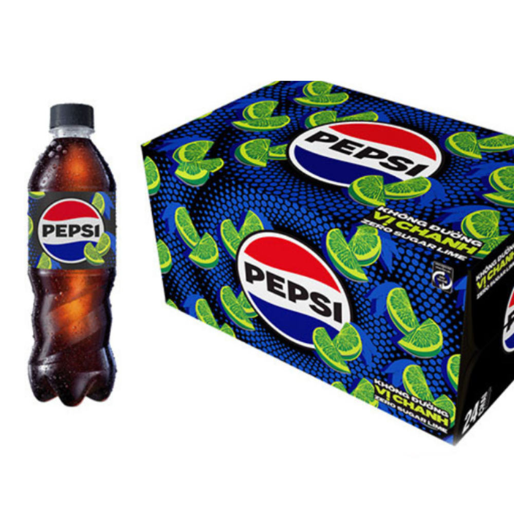 Thùng 24 chai nước ngọt Pepsi không calo vị chanh 390ml (HT) | Shopee ...