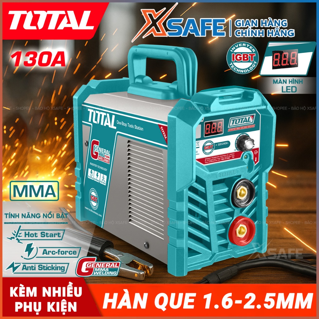 Máy hàn điện tử MMA Inverter TOTAL TW213028 công nghệ IGBT, chống dính ...