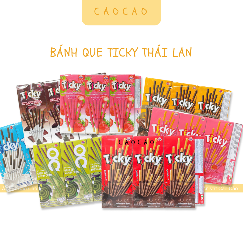 Lốc 13 hộp bánh que Ticky Thái Lan - Cào Cào Foods | Shopee Việt Nam