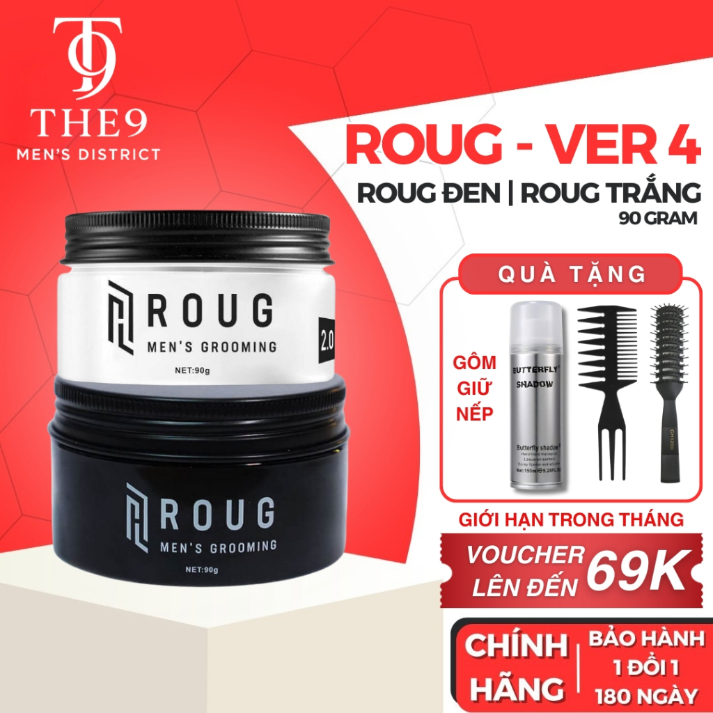 Sáp vuốt tóc Roug Đen 90gr , Roug Trắng 90gr cao cấp tạo kiểu, giữ nếp ...