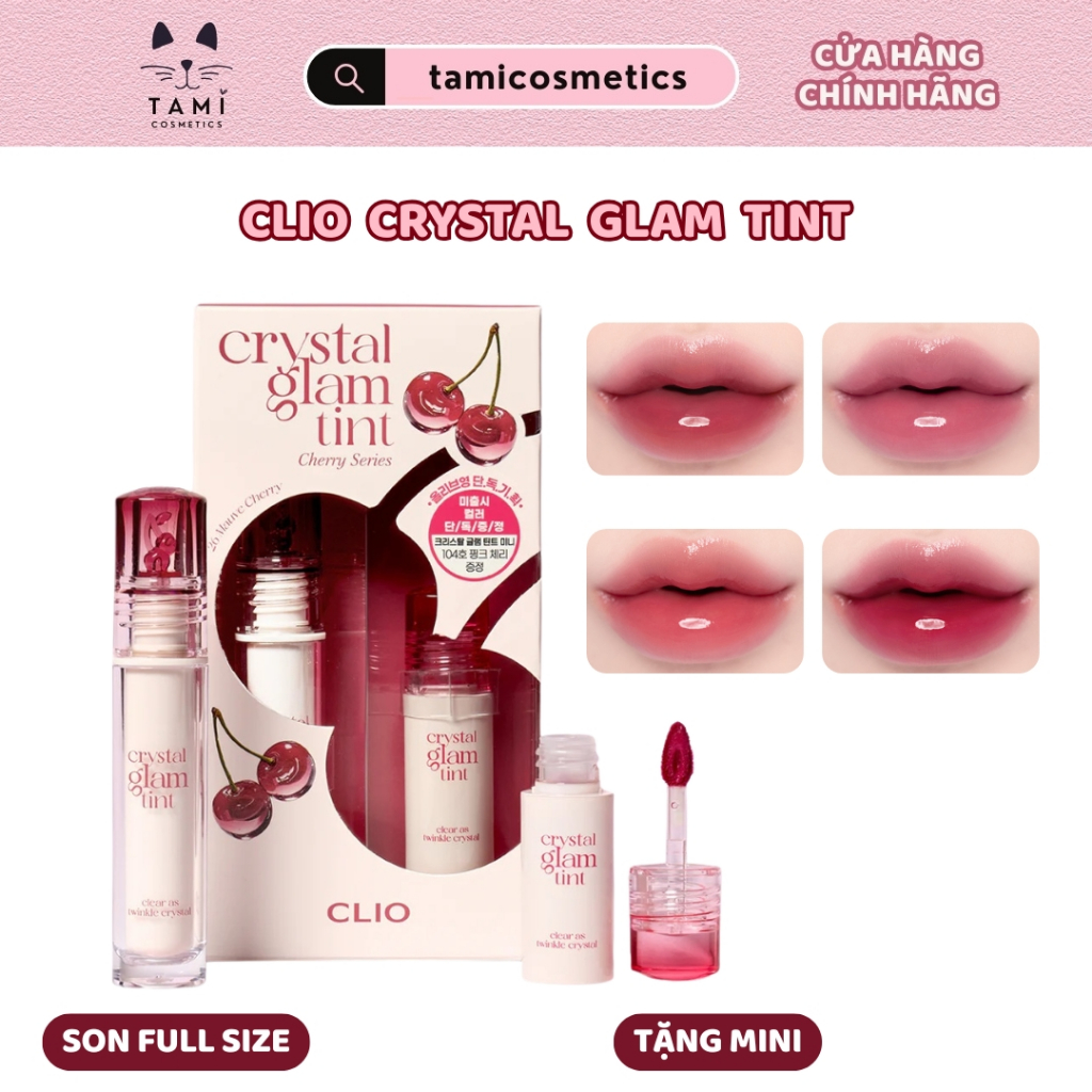Set Son Bóng Clio Crystal Glam Tint | Shopee Việt Nam