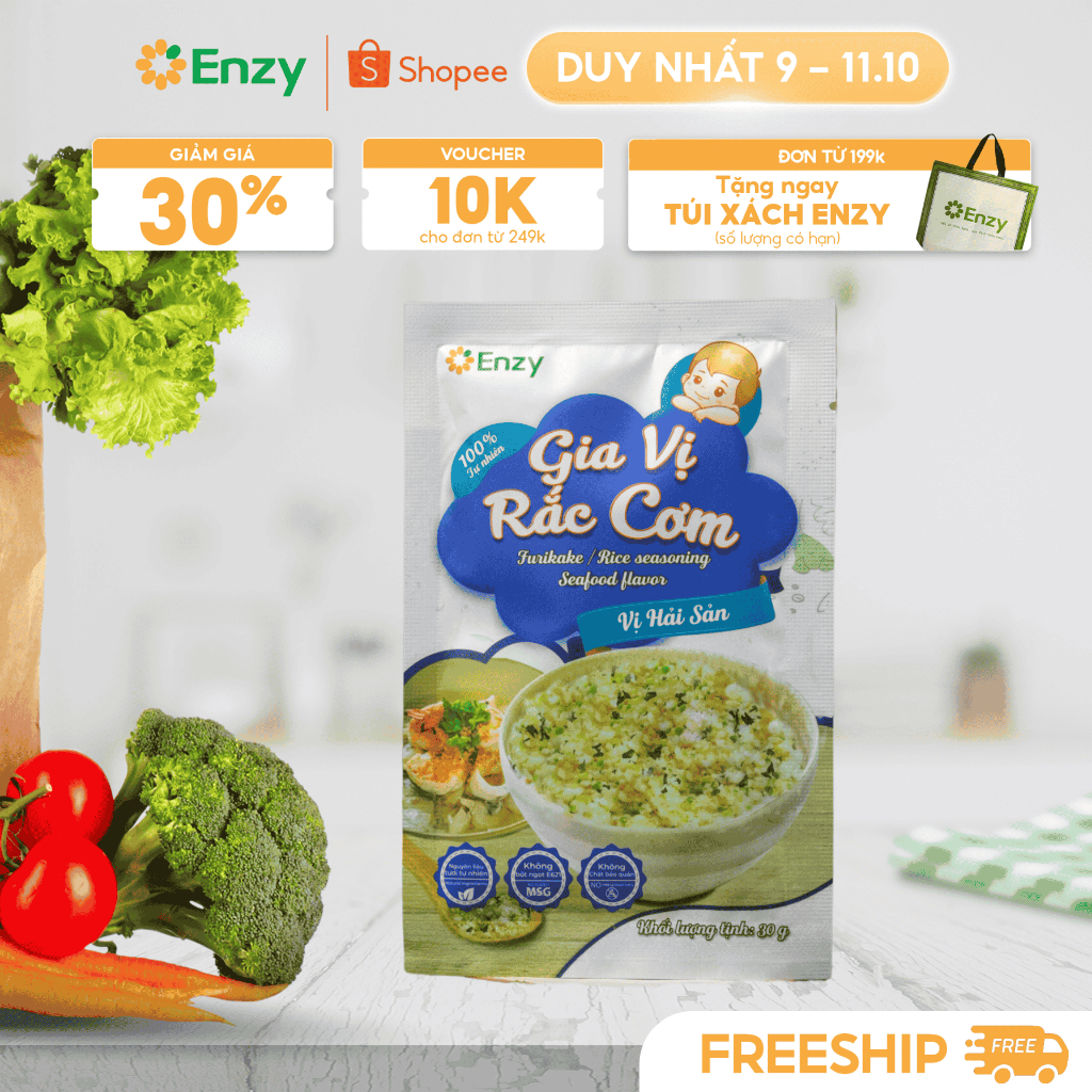 Gia Vị Rắc Cơm Vị Hải Sản ENZY Food, Ăn Dặm Cho Bé, Không Chất Điều Vị ...