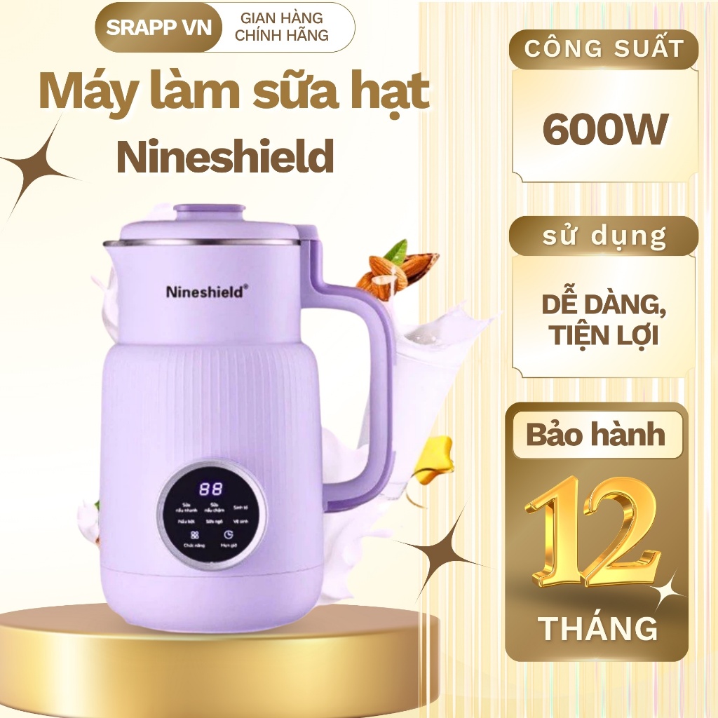 Máy Làm Sữa Hạt Mini Nineshield KB-108, Dung Tích 800ML Công Suất 600W ...