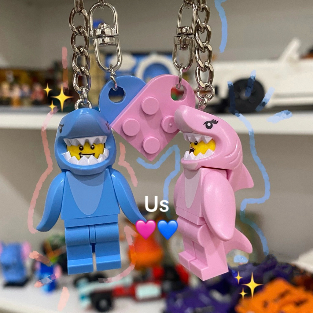 Móc khoá đôi Cá Mập Couple diêu iu/ Matching keychains Baby Shark Lego ...