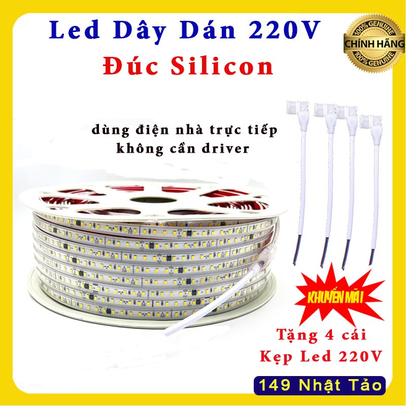 Led Dây Dán 220V đúc Silicon 2835 100m/cuộn – Cắt đoạn 10cm – Sử dụng ...