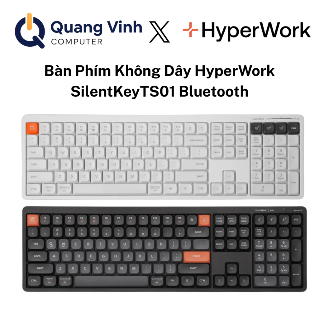 Bàn Phím Không Dây HyperWork 𝗦𝗶𝗹𝗲𝗻𝘁𝗞𝗲𝘆 TS01 Bluetooth | Shopee Việt Nam