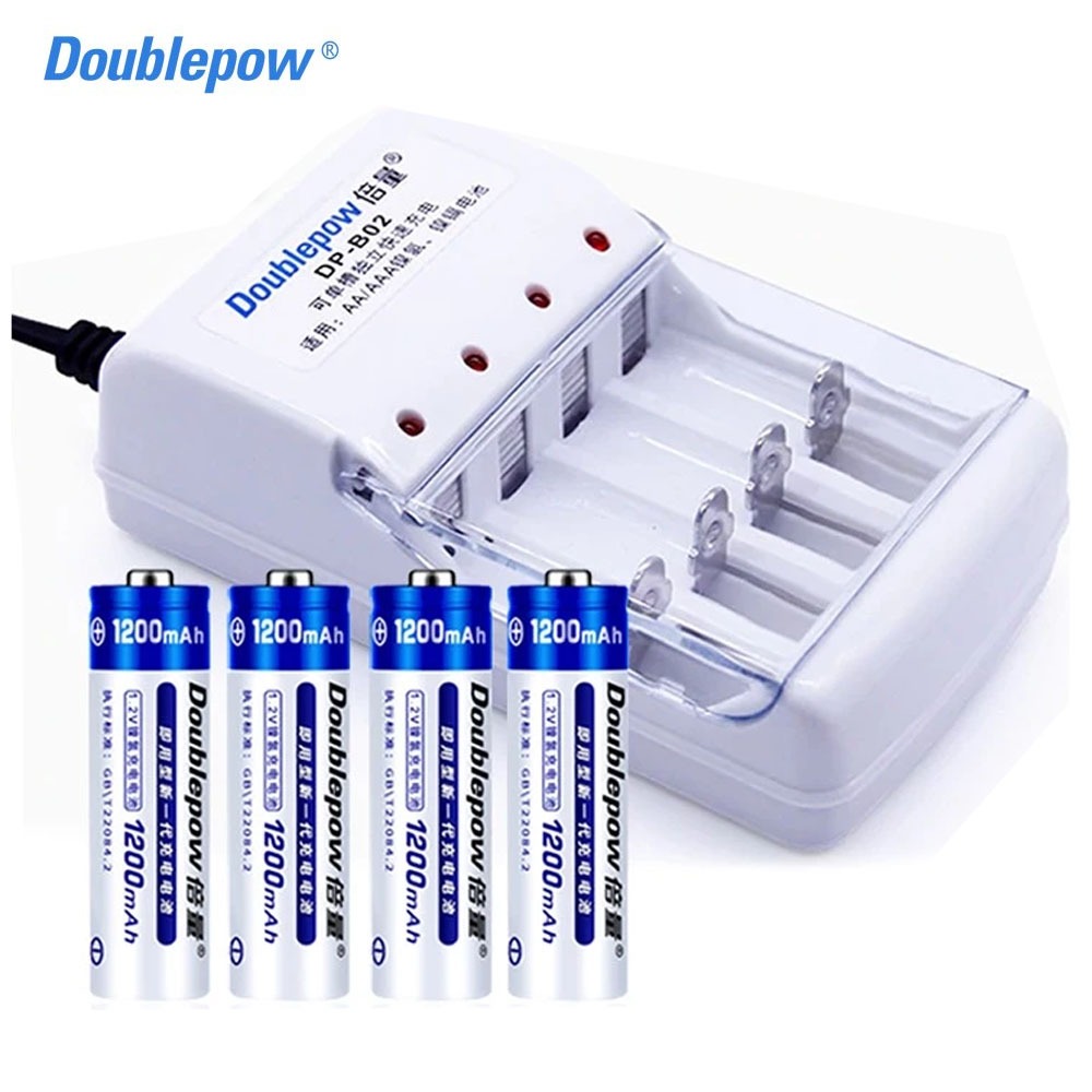 Combo 4 pin AA/AAA kèm sạc DP-B02 Douplepow Pin mic không dây camera ...