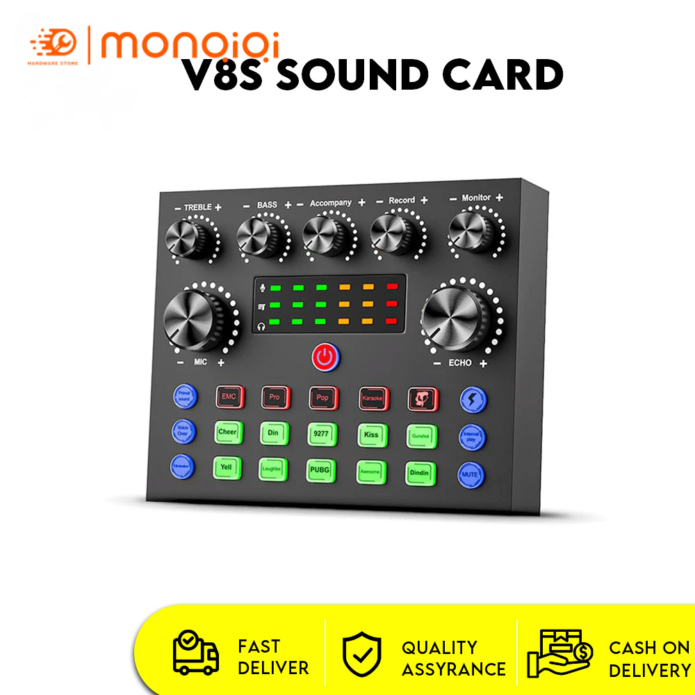 Sound Card V8s Có Autotune,Kết Nối Không Dây Bluetooth Dành Cho Míc Thu ...