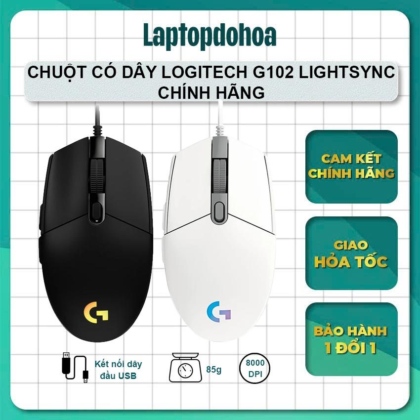 Chuột có dây Logitech G102 Gen 2 LightSync -Bảo hành 24 tháng chính ...