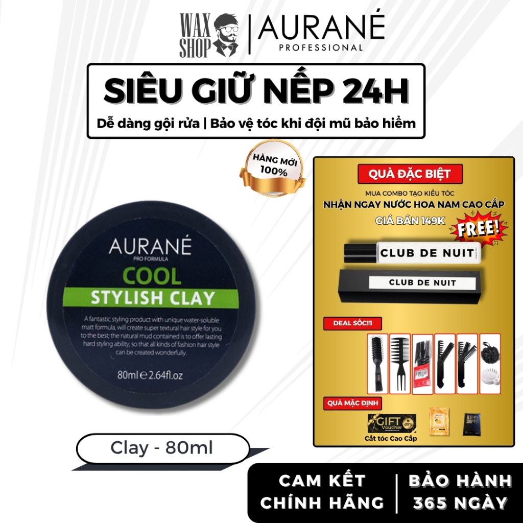 Sáp Vuốt Tóc Nam Aurane Cool Stylish Clay Chính Hãng - Bảo Hành 180 ...