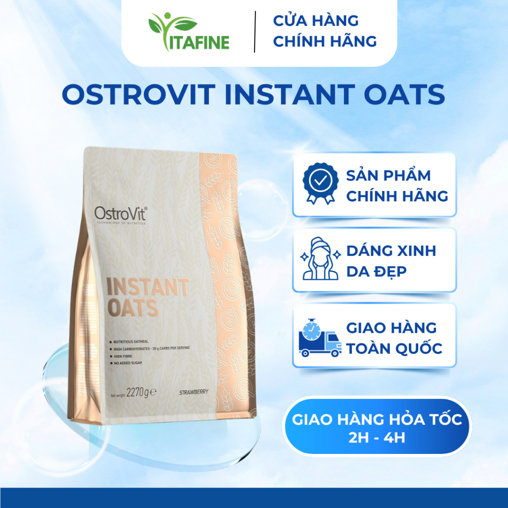 OstroVit Instant Oat Flakes 2270g – Yến Mạch Ăn Liền Tiện Lợi, Giàu ...
