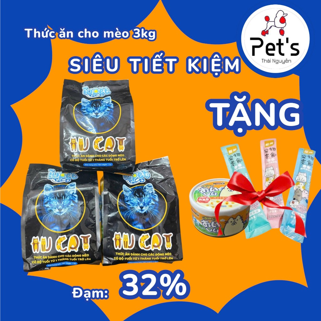 [Tặng Pate +Sup] IUCAT - Thức ăn dành cho mèo trên 1 tháng tuổi 3kg ( 3 ...