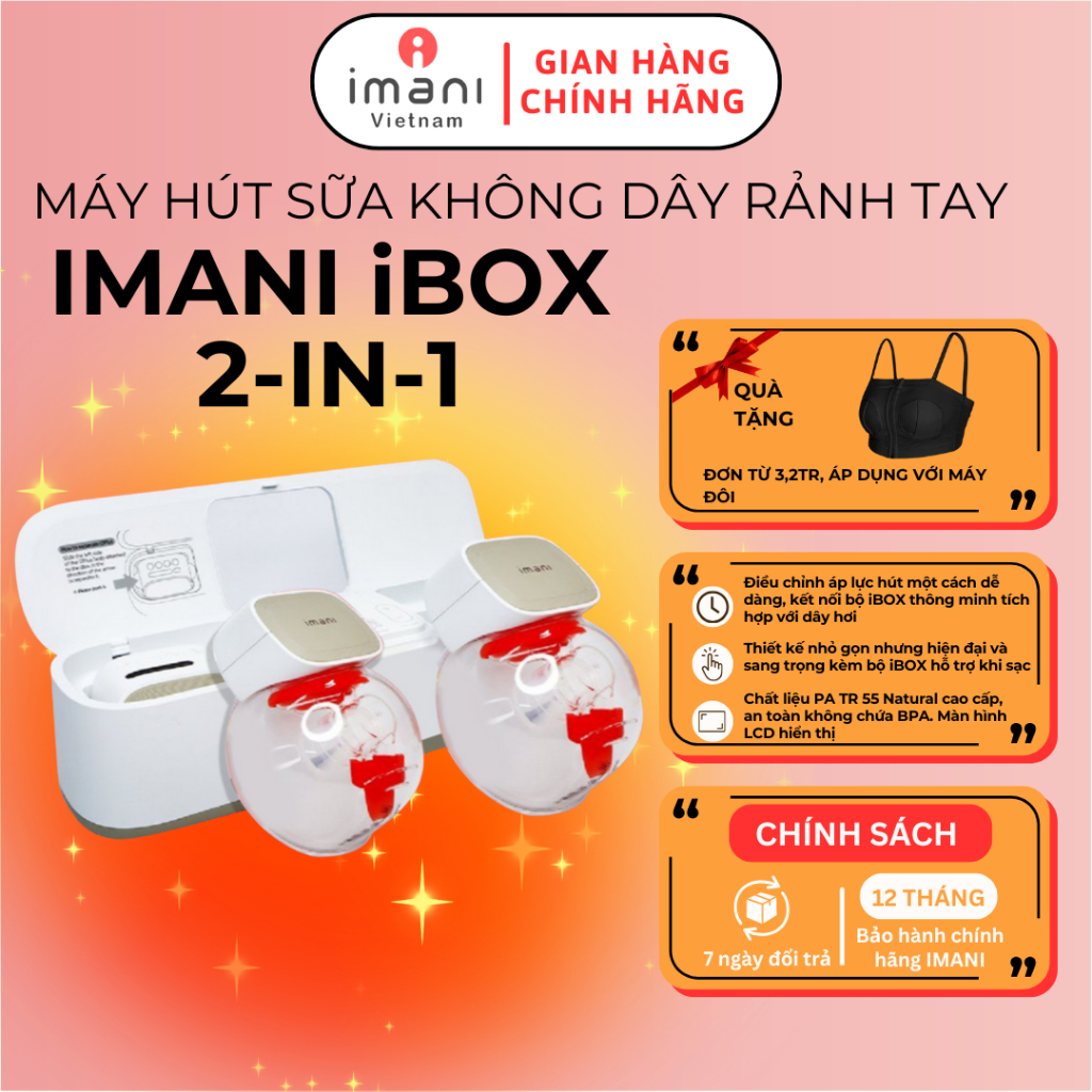 Máy hút sữa không dây, máy vắt sữa rảnh tay IMANI i2 Plus iBOX 2in1 và ...