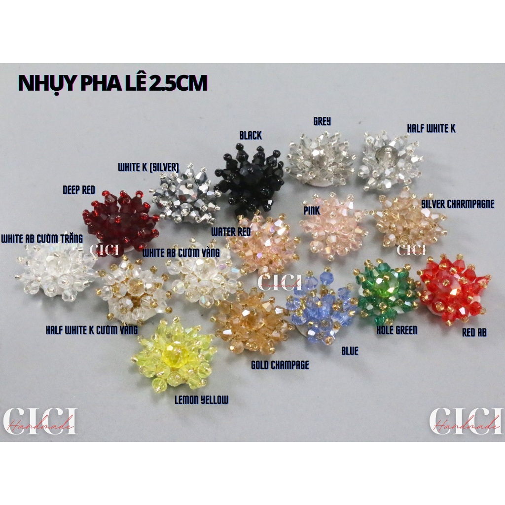 Nhuỵ pha lê chùm nhuy cườm nhuỵ 2.5cm Cici Handmade nguyên liệu đính ...