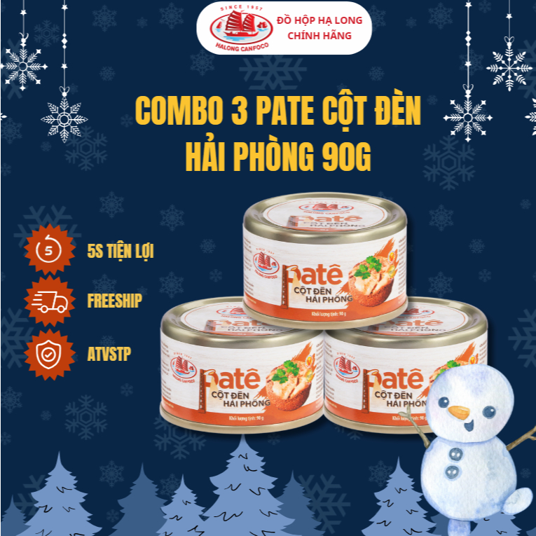 Combo 3 Pate Cột Đèn Hải Phòng HALONG CANFOCO 90g /1 Lon | Shopee Việt Nam