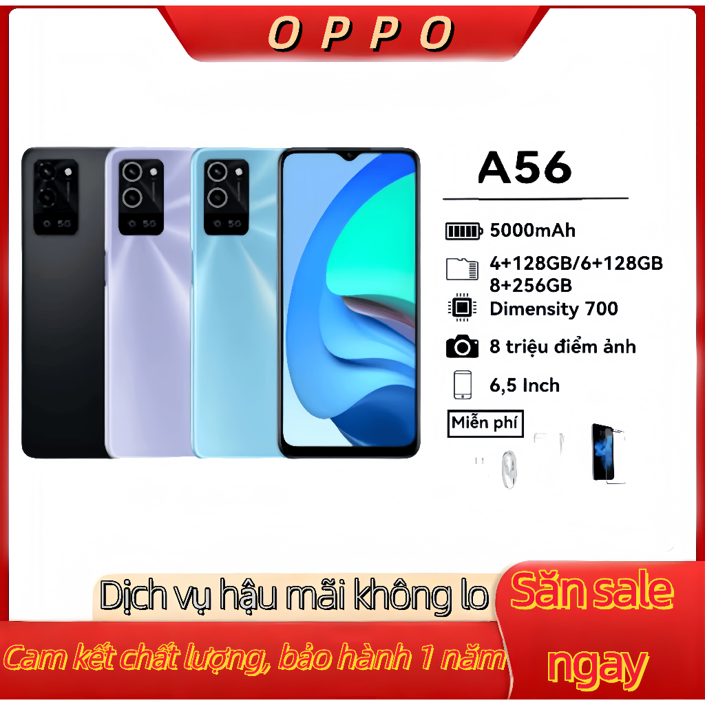 điện thoại OPPO A56 5G 2sim Ram 8G/256G -màn hình giọt nước 6.5inch ...