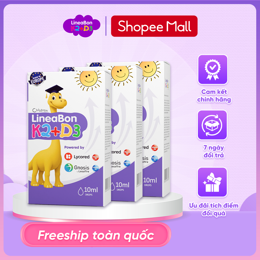 Combo 3 LineaBon vitamin D3 K2 10ml/hộp | Shopee Việt Nam