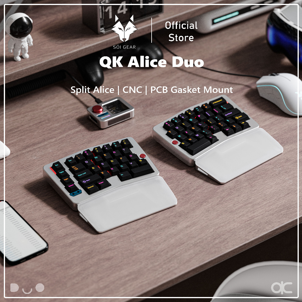 [HỎA TỐC HN - HCM] KIT Bàn Phím QK Alice Duo | Split Alice | Không dây ...