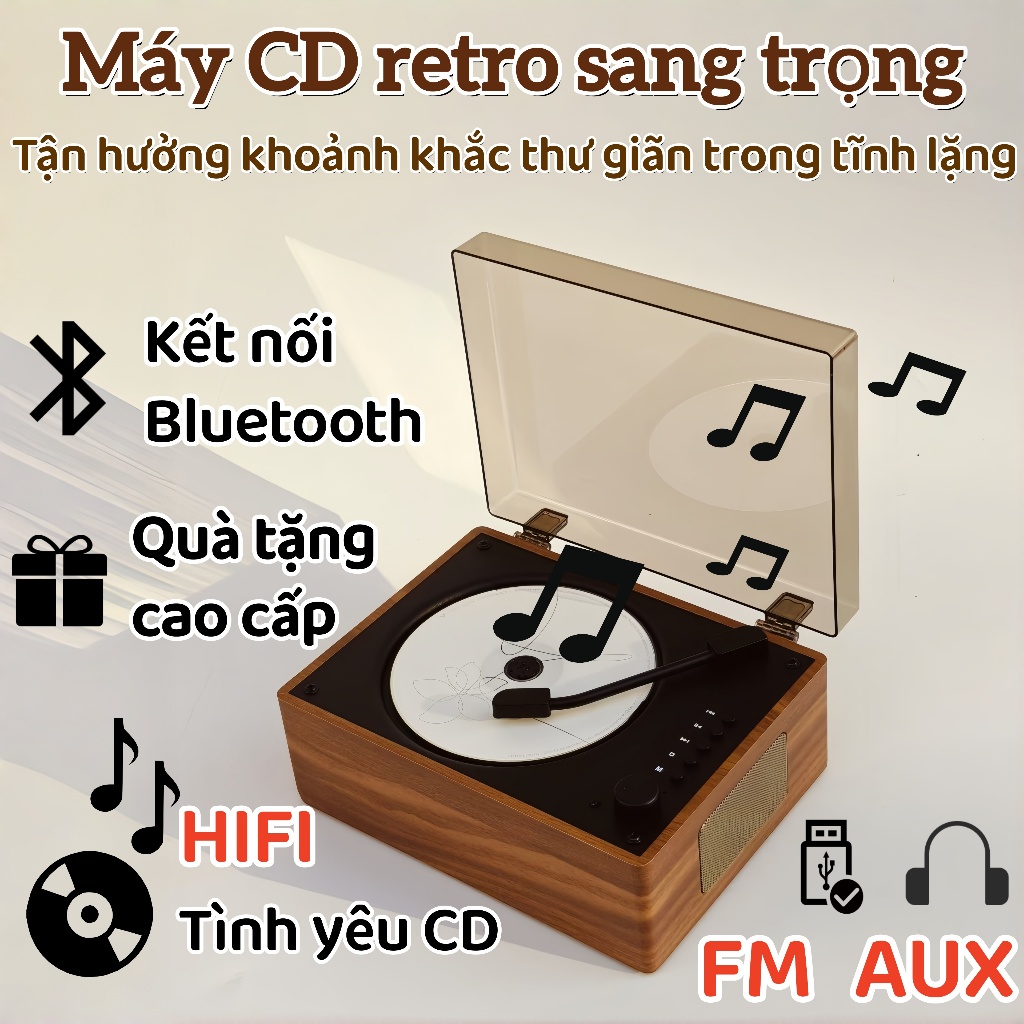 【Quà Tặng Tinh Tuyển】Máy Chơi CD Đa Năng Hót Nhất - Kết Nối Bluetooth ...