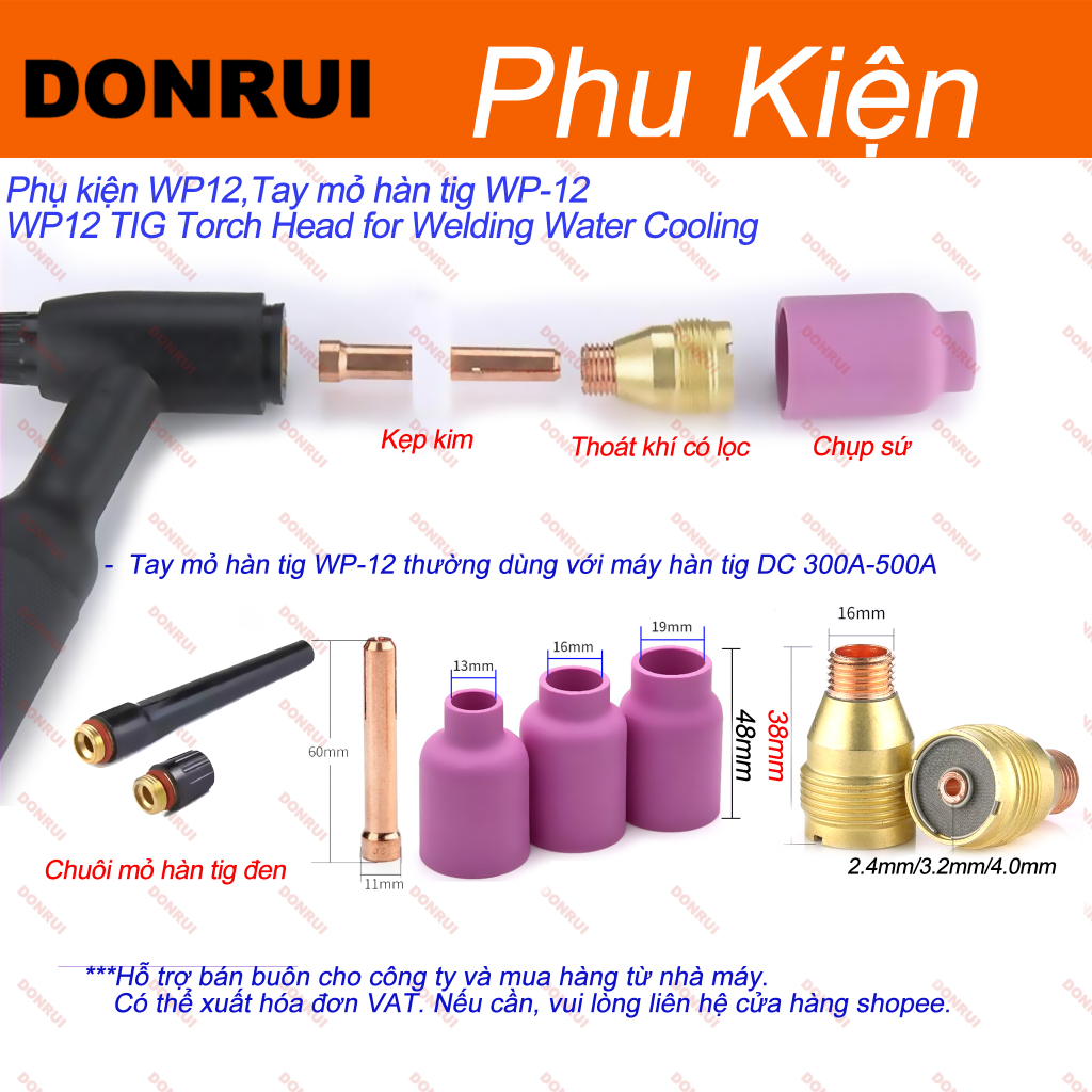 Thoát khí có lọc WP-12 WP12 11GL32 11GL55 11GL36 Gas Lens Collet TIG ...