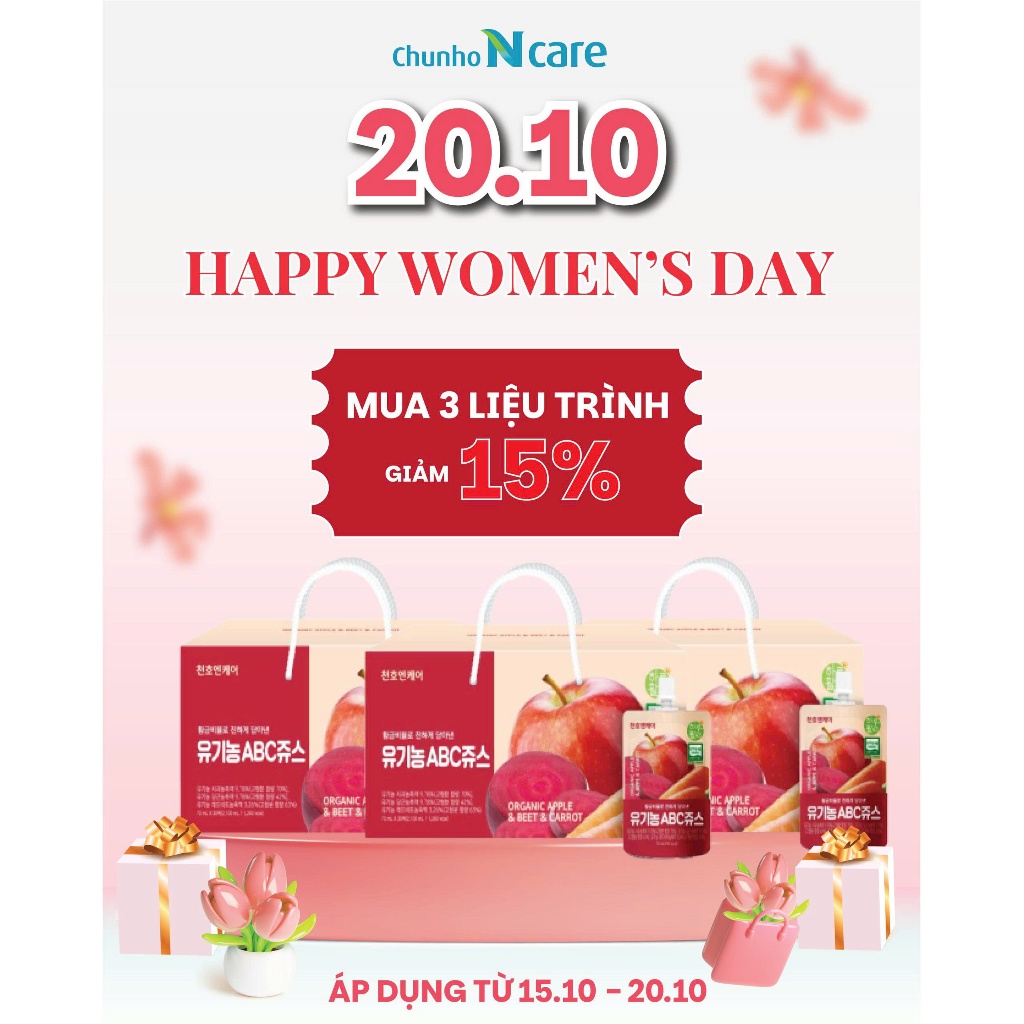 Combo Liệu Trình 3 Hộp Nước Ép Detox Rau Củ Hữu Cơ Cao Cấp CHUNHO NCARE Bổ Sung Dinh Dưỡng Cải ...