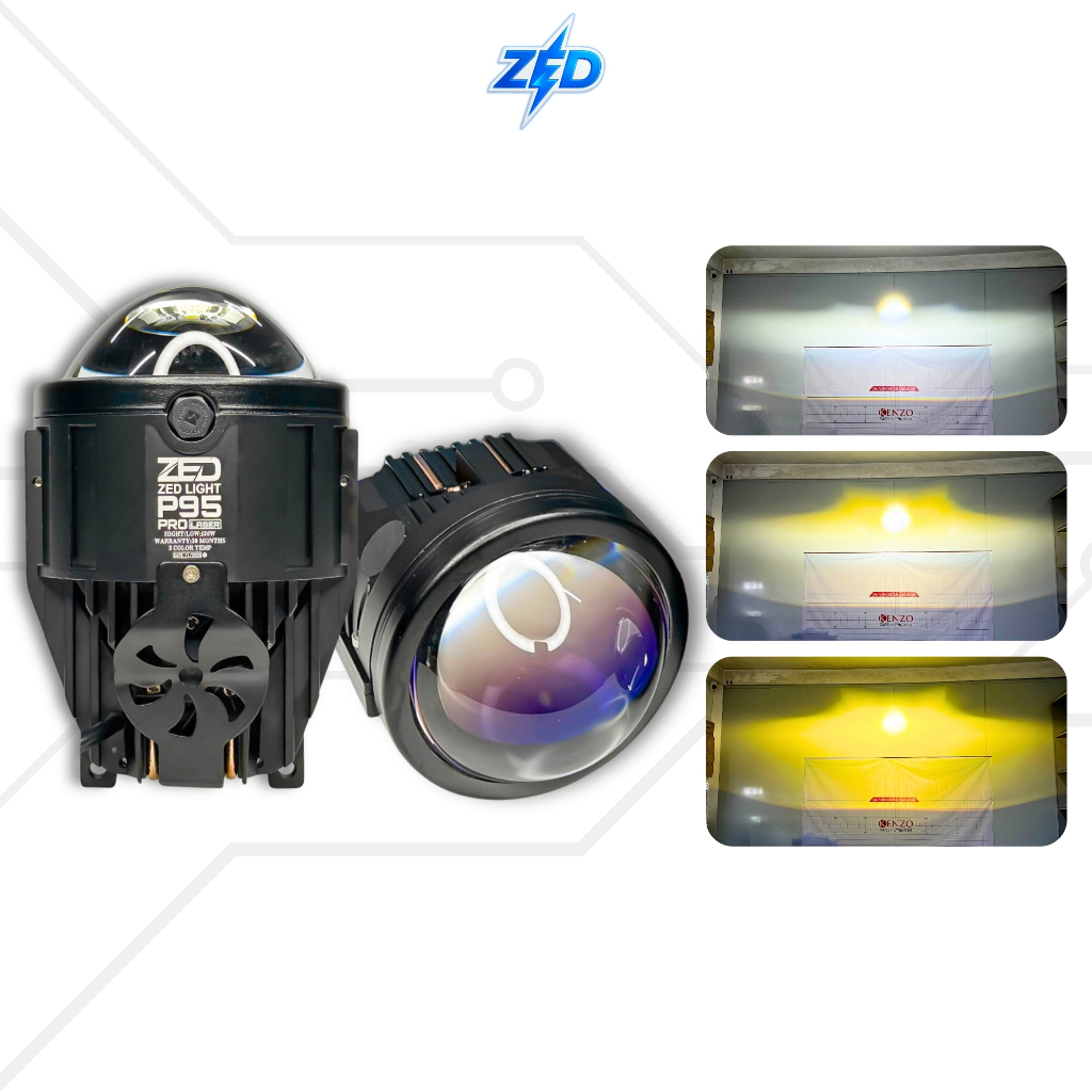 Đèn Bi Gầm Siêu Sáng P95 Pro Laser ZED LIGHT - 65W Có Tâm Trợ Pha Laser ...
