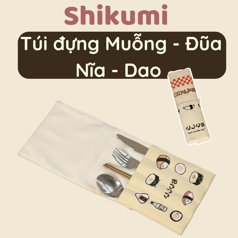 Túi Đựng Muỗng- Đũa- Nĩa- Dao thuận tiện mang đi picnic SHIKUMI Túi ...