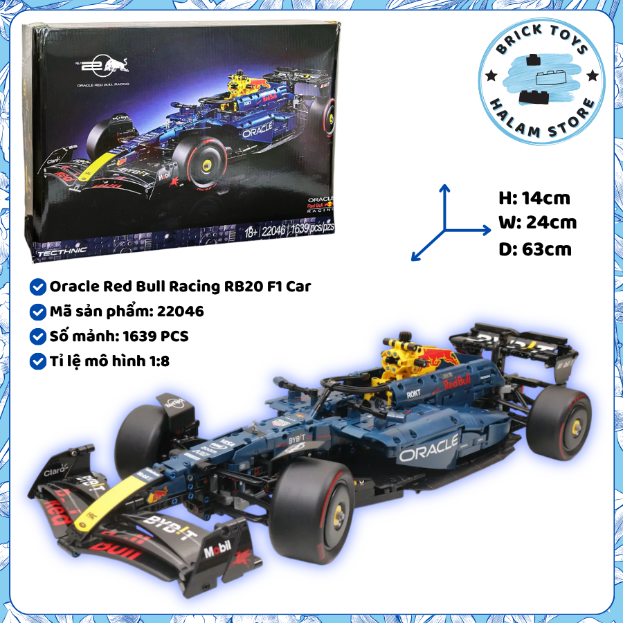 [Hỏa tốc HN] Đồ chơi lắp ráp Technic 22046 42206 - Mô hình lắp ghép siêu xe Oracle Red Bull RB20 ...