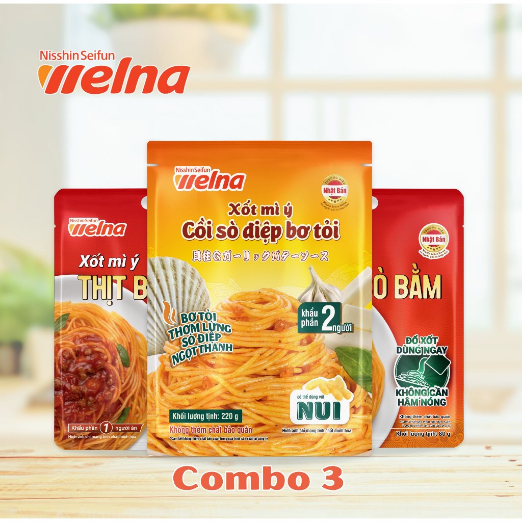 Combo 3 Xốt Nisshin [VỊ MỚI] - Nisshin Seifun Welna | Shopee Việt Nam