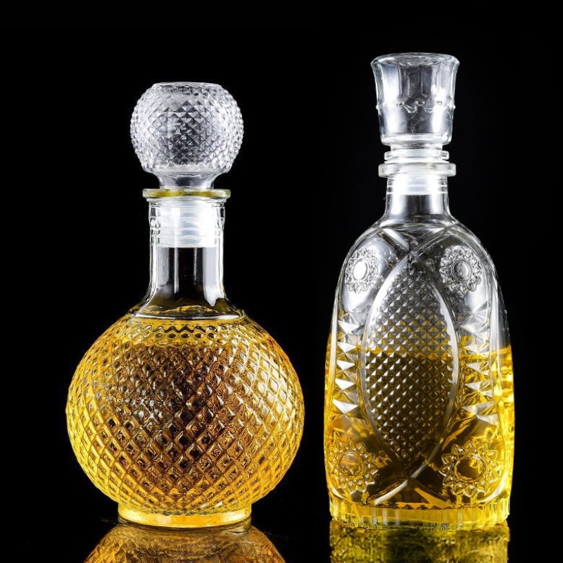 COMBO Chai Đựng Rượu Thủy Tinh Hoa Văn Vảy Cá 850ml, Chai Thủy Tinh ...