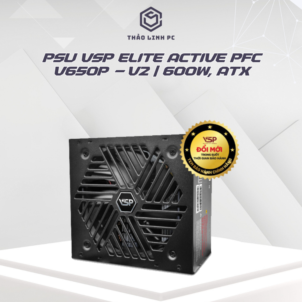 Nguồn VSP Elite Active PFC V650P - V2 | 600W, ATX - HÀNG CHÍNH HÃNG BẢO ...